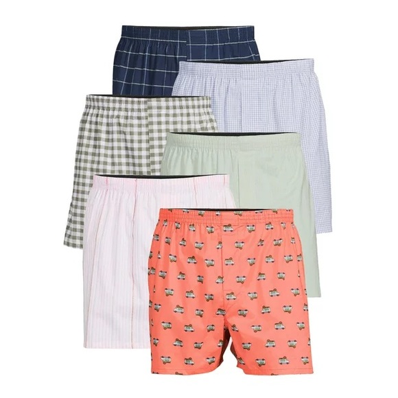 George | Underwear & Socks | Mens George 6pack Assorted Woven Boxers ...